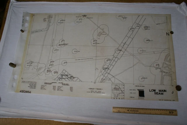 1963 COLLIERY PIT Mine Plans Harraton Colliery Durham Old Pit Shafts in ...