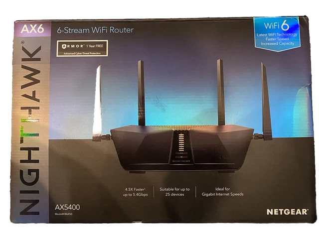 NETGEAR AX6 NIGHTHAWK AX5400 Wi-Fi 6-Stream WiFi Router $125.00 - PicClick