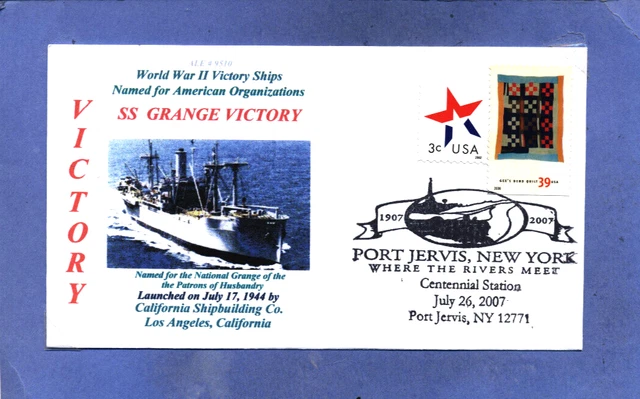 GRANGE VICTORY SHIP named: NATIONAL GRANGE Color Cachet Pictorial ...