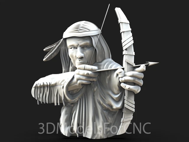 3d Model Stl File For Cnc Router Laser And 3d Printer Native American Man