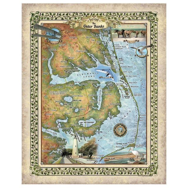 Vintage Outer Banks Map FOR SALE! - PicClick