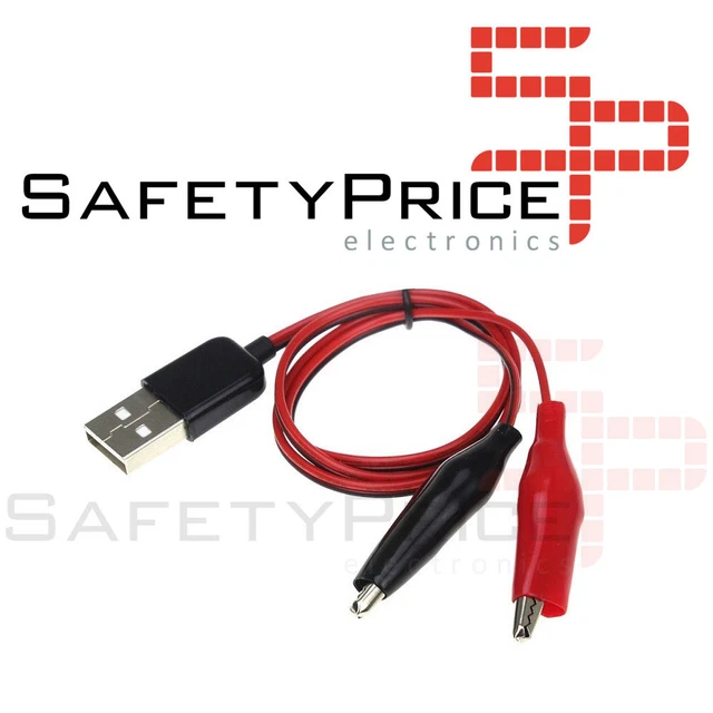 CÂBLE USB PINCE CROCODILE ALIMENTATION 5V Arduino électronique ...