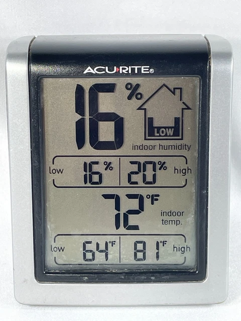 ACU-RITE 00613 BLACK/SILVER Digital Thermometer & Hygrometer - Climate ...