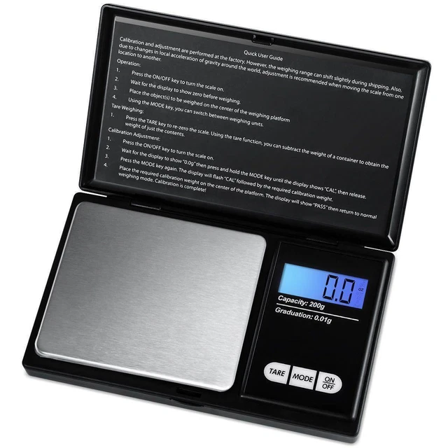 0.01G-200G DIGITAL WEIGHING Scale Pocket Grams Small Mini Kitchen Gold ...