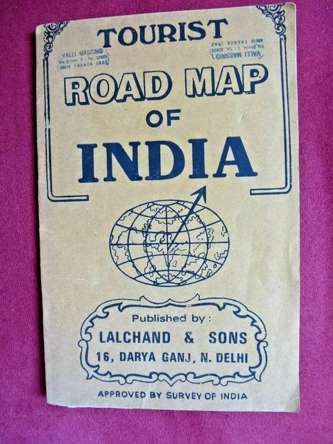 1981 VINTAGE GUIDE & Tourist Road Map Of India Approved By Survey Of ...