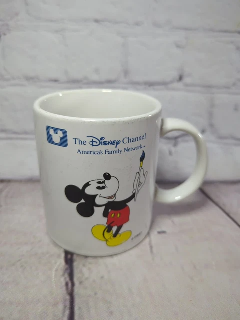 VINTAGE THE DISNEY Channel Mickey Mouse logo coffee mug americas ...