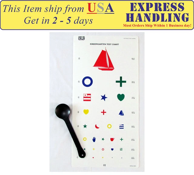 KINDERGARTEN COLOR VISION Eye Testing Chart with Occluder (Set of 2 ...