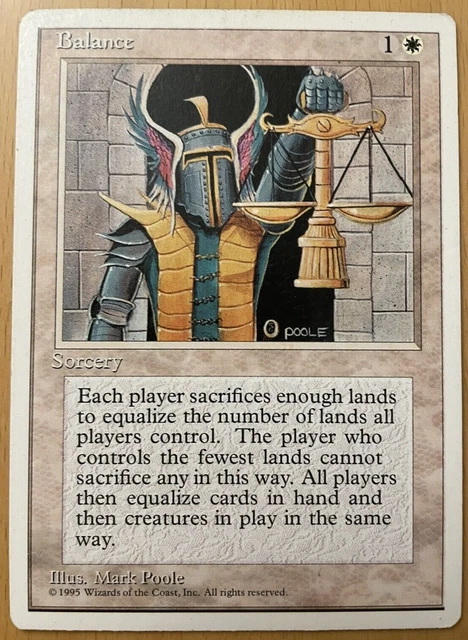 CARTA BALANCE MAGIC MtG (4a Edizione, 1995) Vintage Cult Quarta ...