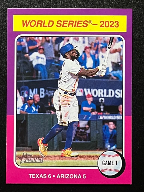 ADOLIS GARCIA / 2024 Topps Heritage TEXAS RANGERS WORLD SERIES JEU 1 ...