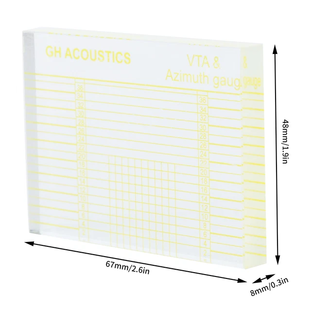 PHONOGRAPH TONEARMS VTA Azimuth Gauge Alignment Block Ruler Headshell ...