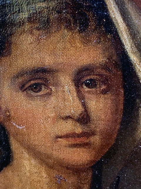 ANTIQUE 19TH CENTURY Oil on Canvas Italian Ciociara Girl Rome Portrait Painting £54.00 - PicClick UK