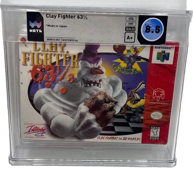 CLAY FIGHTER 63 1/3 Nintendo N64 WATA 8,5 A+ flambant neuf RARE scellé ...
