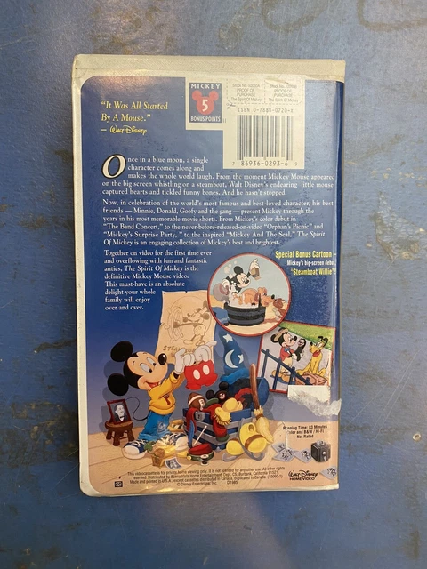 THE SPIRIT OF Mickey Mouse VHS video tape Walt Disney Video Premieres ...
