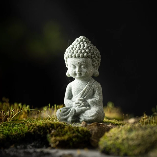 MINI AQUARIUM BUDDHA Statues Sandstone Dolls Buddha Statue Car ...