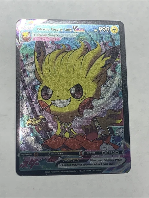 PIKACHU COSPLAY LUFFY One Piece Pirate Pokémon Custom ACG Card Holo ...