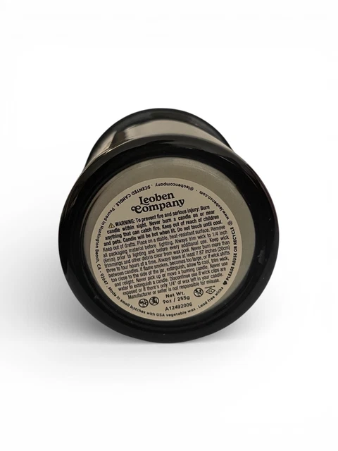 LEOBEN COMPANY AMBER Saffron Candle 9 oz • Black Jar • Hand Poured ...