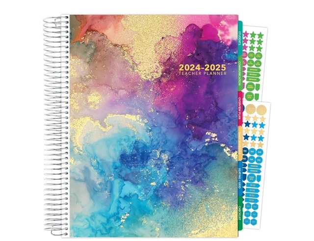 AUG 2024-JUL 2025 Deluxe Teacher Planner Notebook 8.5x11, Daily/weekly ...