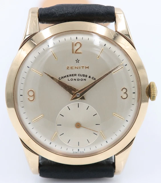 ZENITH VINTAGE 9CT Gold Mens' Manual Wind Watch, Cal. 40, c.1960 ...