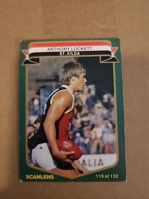1985 SCANLENS VFL Card. #119 Tony Lockett. Rookie. St Kilda Saints $169 ...