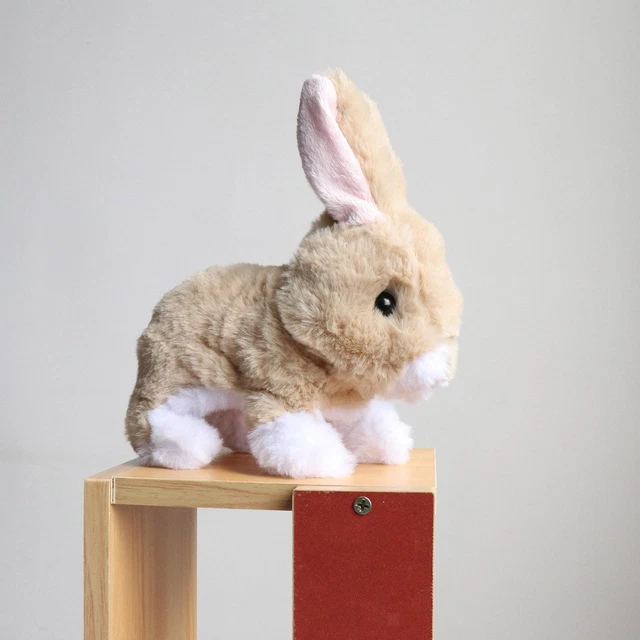 ELECTRONIC PLUSH JUMPING Rabbit Toy Robot Walk Jump Waggle Ears Nose ...
