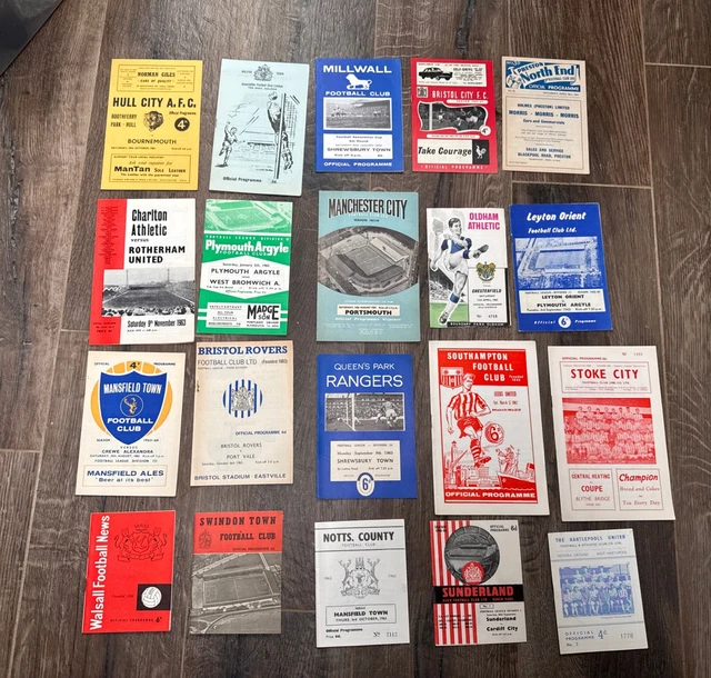FOOTBALL PROGRAMMES JOB Lot 20 Count, 1962-65 Vintage £10.80 - PicClick UK