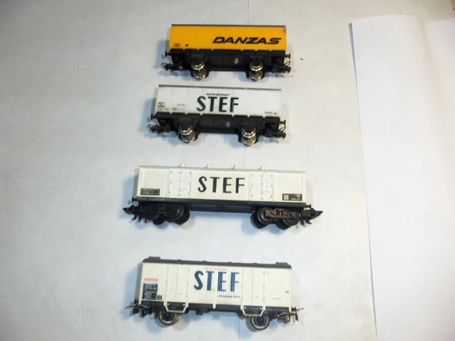 JOUEF ET FOBBI HO (1/87) 4 Wagons Couverts " 3 STEF - 1 DANZAS " EUR 16 ...