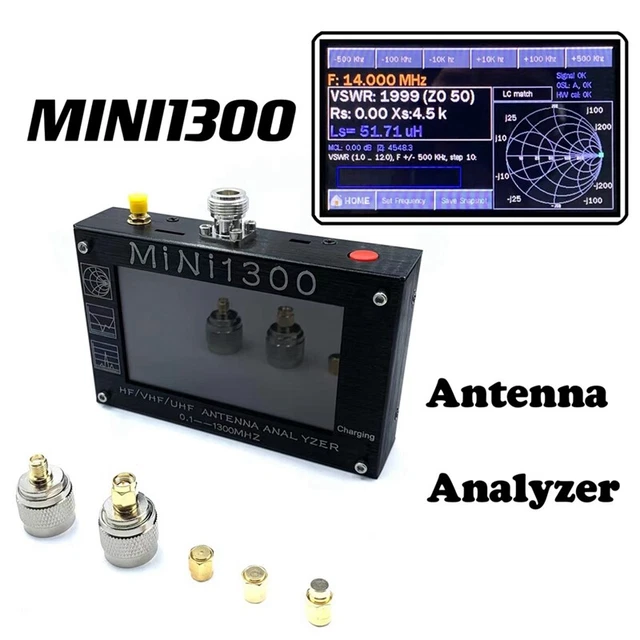 MINI1300 PLUS 5V/1,5A HF VHF Analizzatore antenna UHF 0,1-1300 MHZ ...
