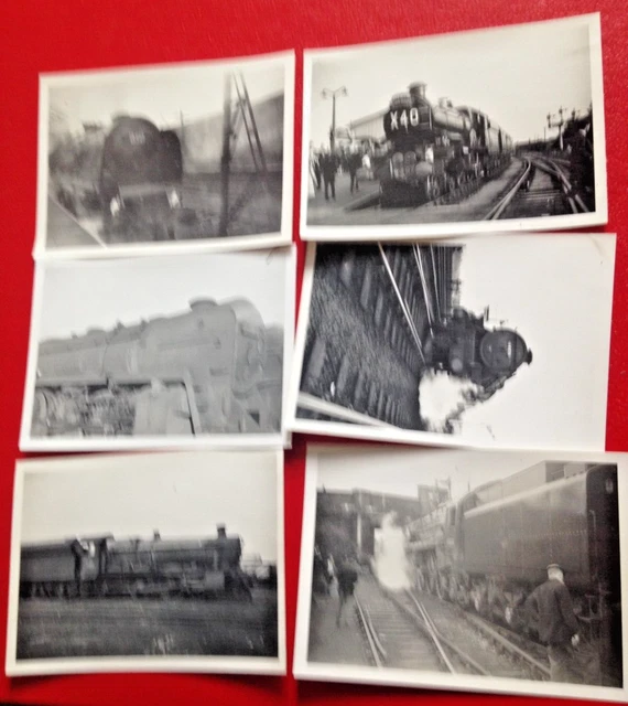 VINTAGE ORIGINAL 6 x Photo Loco Train Railway Steam Info On Backs MR 2 ...
