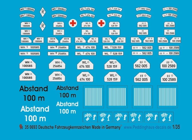 PEDDINGHAUS-DECALS 1/35 0693 Vehicle Registration and Markings Part 2 ...