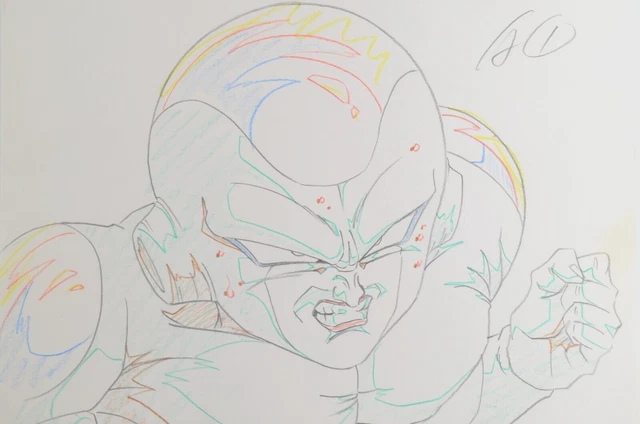 ORIGINAL FRIEZA DRAGON Ball Z Cel Namek DBZ Anime Production Cel Pencil ...