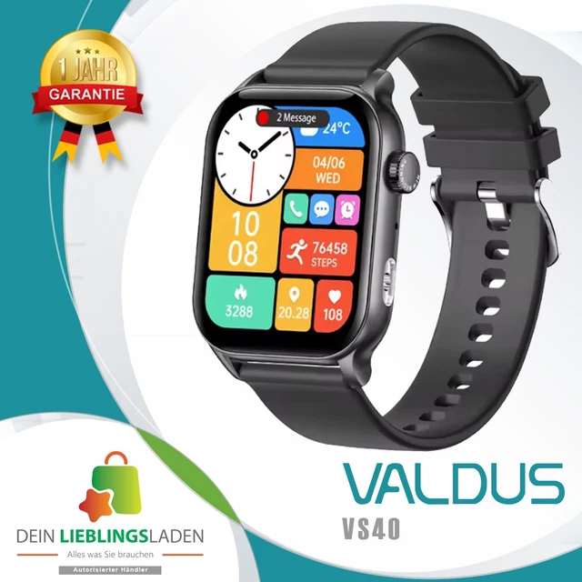 VALDUS VS40 PRO Smartwatch 1,95" AMOLED, BT-Anruf, IP67, Taschenlampe ...