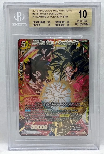 DRAGON BALL SUPER - BGS 10 SS4 Son Goku, a Heartfelt Plea BT8-110 SPR Card $199.95 - PicClick AU