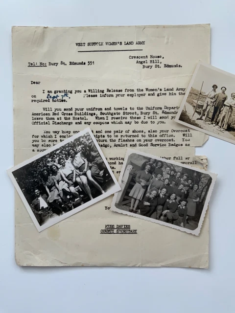 ORIGINAL WW2 SUFFOLK womens land army WLA letter and photographs £46.51 ...