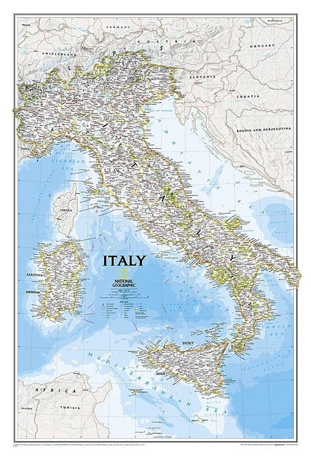 ITALY WALL MAP by National Geographic £20.18 - PicClick UK