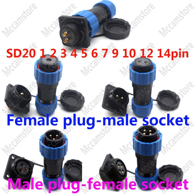 SD20 2-14PIN IP67 Waterproof Aviation Connector Plug Socket,Electrical ...