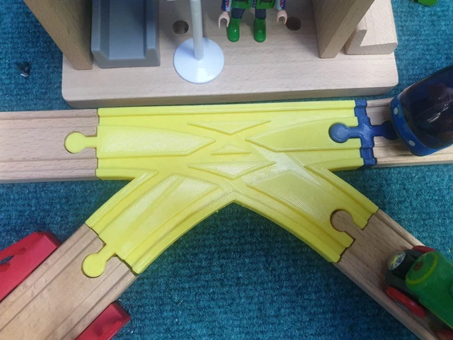 WOODEN TRAIN TRACK - 4-way Junction K Shape Track (Brio-Ikea-Aldi ...