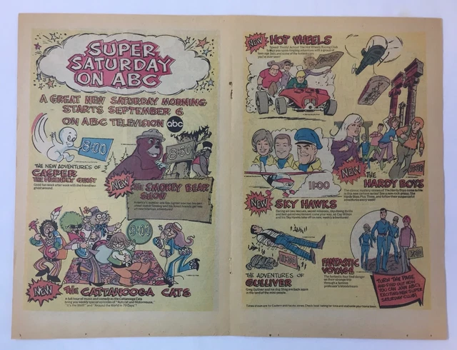 1969 ABC CARTOONS Ad ~ Smokey Ours,Hot Wheels,Fantastique Voyage,Hardy ...