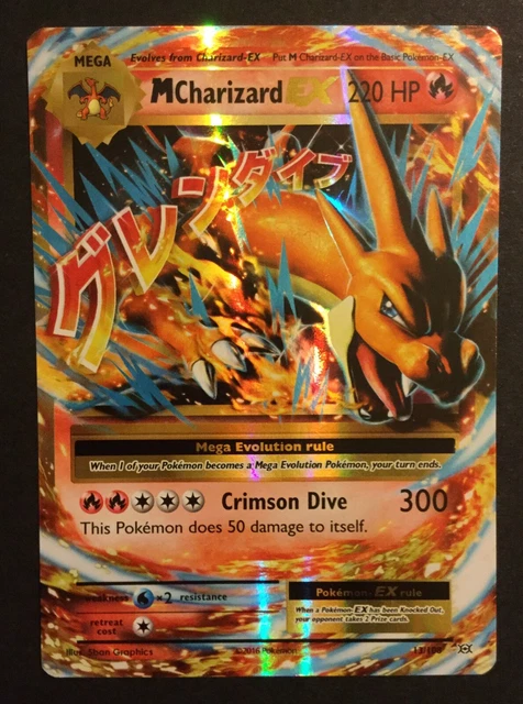 MEGA CHARIZARD EX M 13/108 XY Evolutions HOLO ULTRA RARE Shiny Pokemon ...