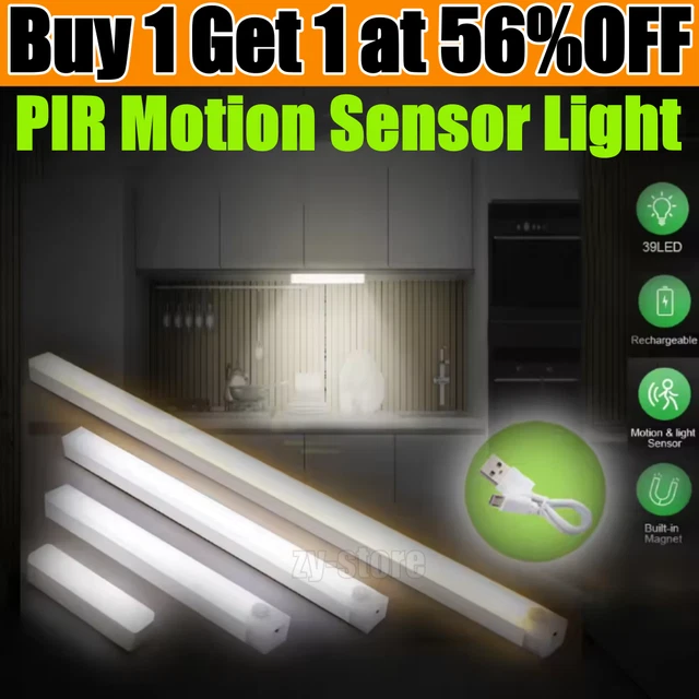 12-40LEDS PIR MOTION Sensor Light Magnetic Cabinet Closet USB ...