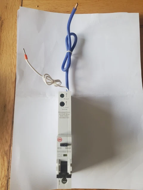 WYLEX NHXSBS1B16 16A RCBO Type A 30mA B Curve 6kA Single Pole £8.63 ...