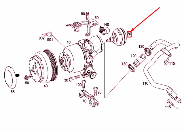 MERCEDES-BENZ S W221 Power Steering Pump Insulator A0004660400 NEW ...