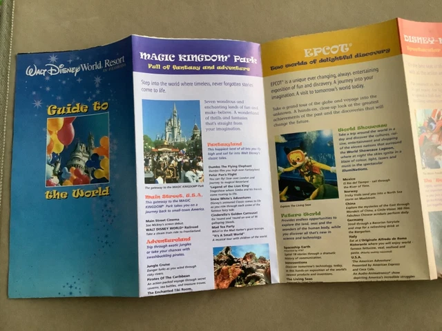 WALT DISNEY WORLD Florida ~ Disneyland Guide Map to the Parks 1998 ...