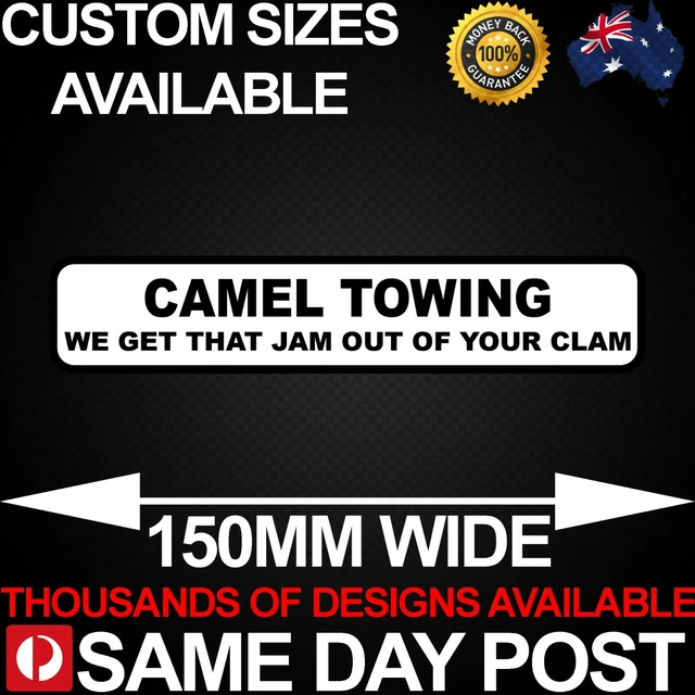 CAMEL TOWING 150MM Wide Vinyl Car Sticker Decal Cheap Dirty Joke 4x4 ...