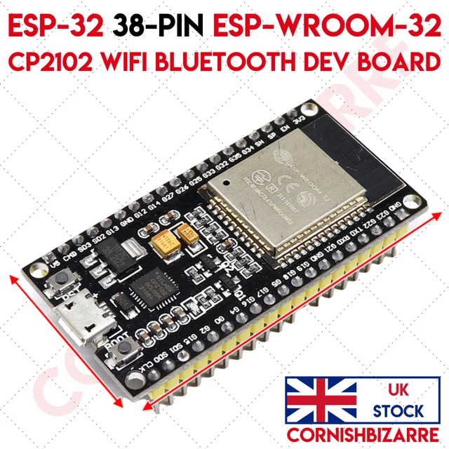 Esp 32 38 Pin Esp Wroom 32 Cp2102 Wifi Bluetooth Ready Development