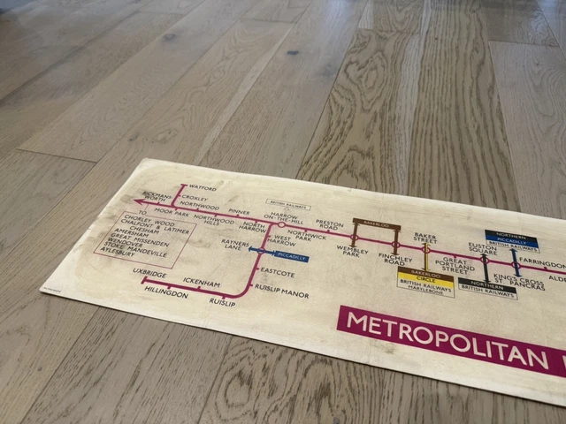 ORIGINAL LONDON UNDERGROUND Metropolitan Line Map £89.10 - PicClick UK