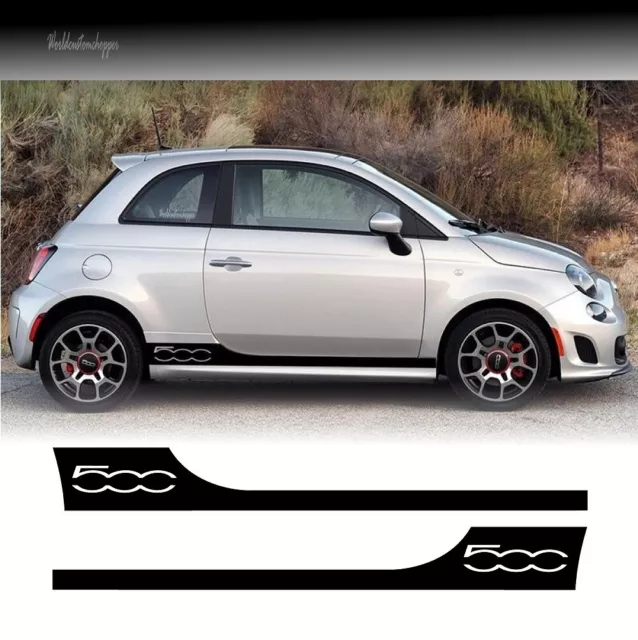ADESIVI STICKERS PER Fiat 500 fasce sotto porta Fiat Abarth auto tuning ...