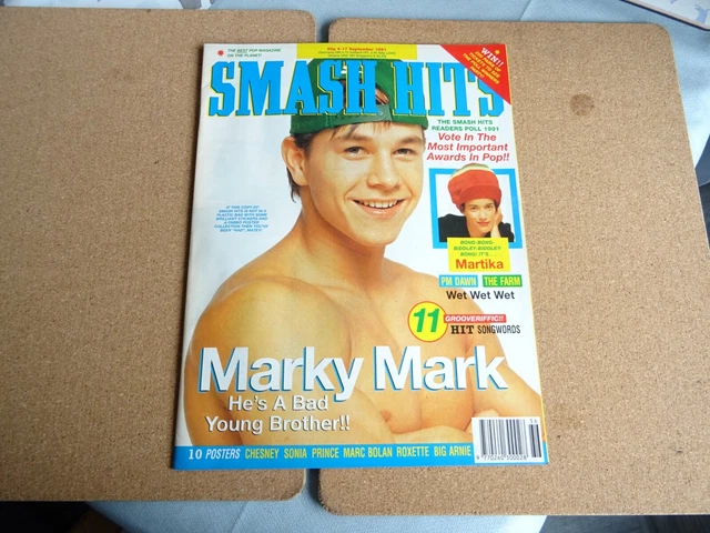 SMASH HITS MAG Sept 4th 1991 Marky Mark Marc Bolan Prince Sonia Roxette ...