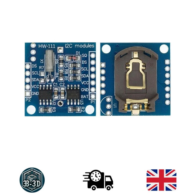 REAL TIME CLOCK RTC DS1307 I2C Module For Arduino Raspberry Pi ESP And ...