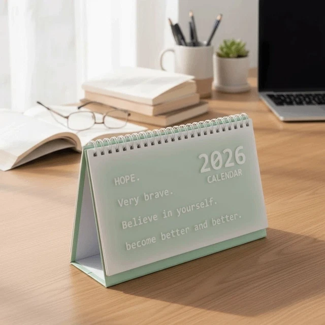 ANTI-SPLASH WATER 2026 Desk Calendar Coil Style Date Display Ornament ...