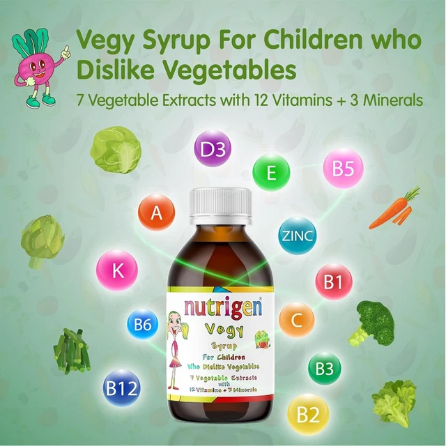 NUTRIGEN VEGY SYRUP 200 mL - Vitamins, Minerals, and 7 Vegetable ...